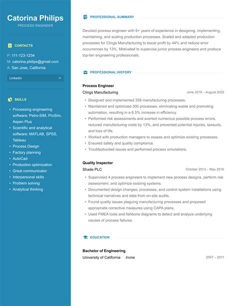 How To Prepare A Process Engineer Resume