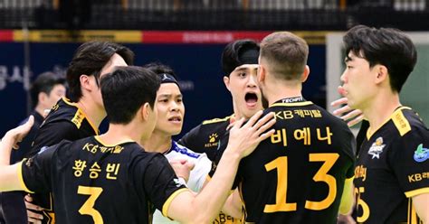Kb손해보험 한국전력에 3 2 역전승정관장 첫 승종합