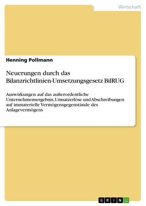 Neuerungen Durch Das Bilanzrichtlinien Umsetzungsgesetz BilRUG GRIN Grin