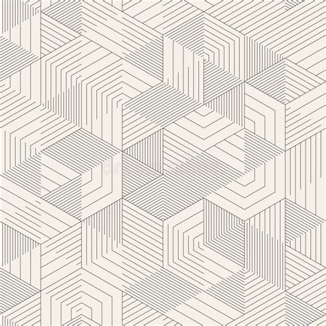 Vector Seamless Pattern Repeating Geometric Elements Stylish Monochrome Background Design