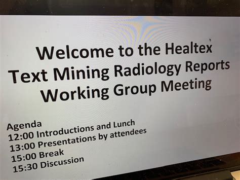 Text Mining Radiology Reports Working Group Meeting In Edinburgh Language Technology Group
