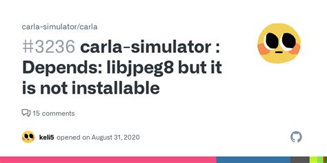 Carla Simulator Depends Libjpeg8 But It Is Not Installable · Issue