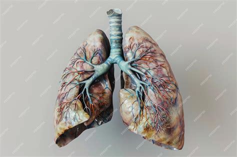 폐의 상세한 모델은 폐의 해부학에 대한 교육적 통찰력을 제공하며 폐에서 산소와 이산화탄소 교환 과정의 3d 모델이 작동합니다