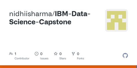 GitHub Nidhiisharma IBM Data Science Capstone