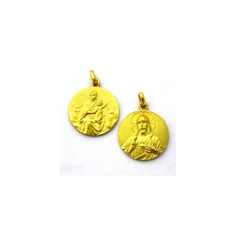 Medalla Virgen Del Carmen Manto Sagrado Corazon Grande