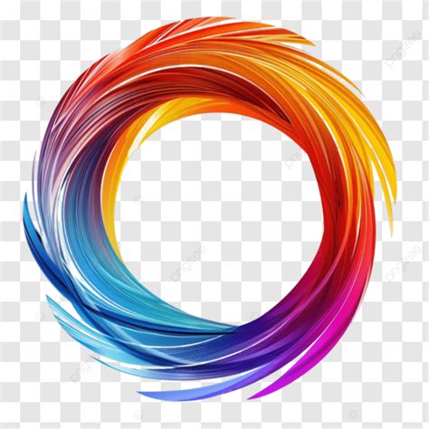 Colorful Volumetric Brush Strokes Floating In The Air A Shape Of Circle