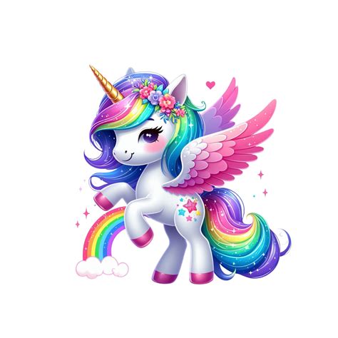 Unicorn Cute Rainbow Unicorn Clipart Pegasus Unicorn Png Instant Download Transparency