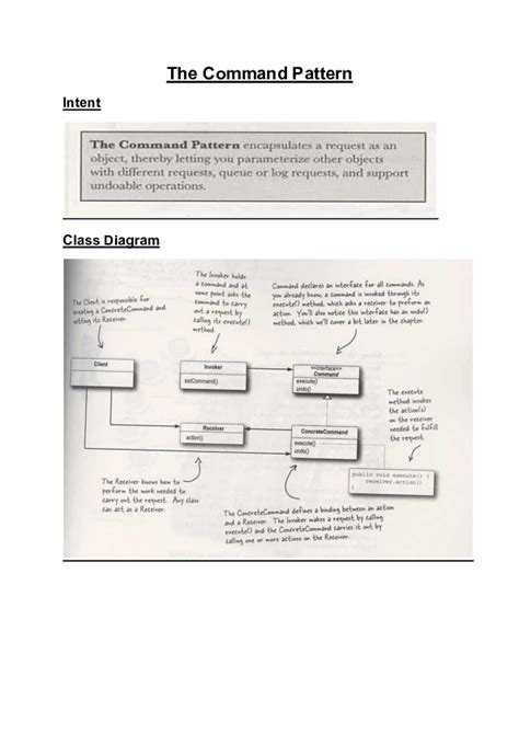 Pdf The Command Pattern Intent Class Diagram