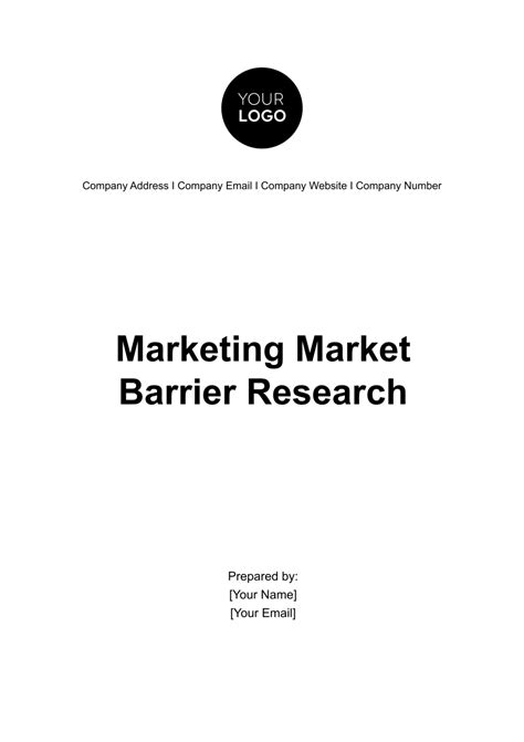 Free Marketing Market Barrier Research Template To Edit Online