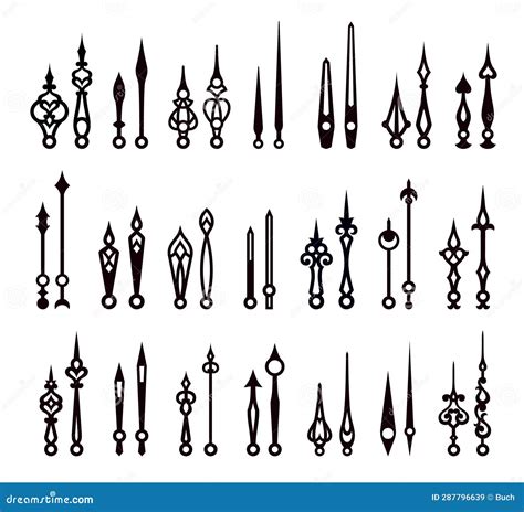 Watch Arrows Clock Hands Time Pointers Set Stock Illustration
