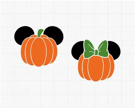Halloween Pumpkin Mickey Minnie Head Svg And Png Formats Etsy