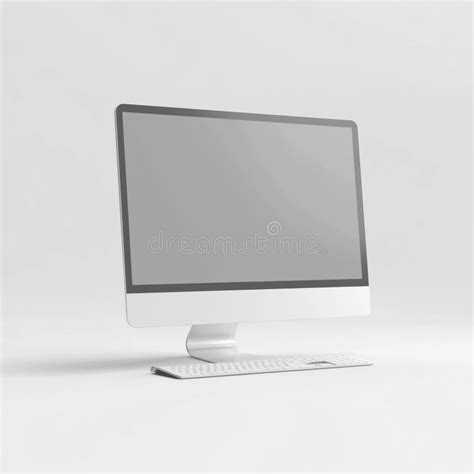 Modern Computer Monitor With Keyboard In Minimalist White Workspace