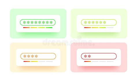 Strong And Weak Modern Password Form With Shadow Vector Design Elements Set Stock Vector