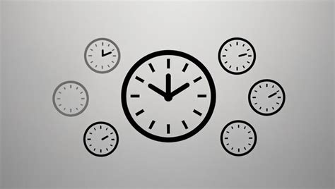 Minimalist Clock Icons Representing Time Management Concepts Premium