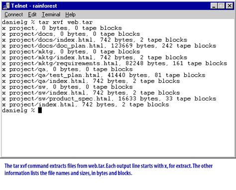 Extracting Files From Archive Tar Xvf