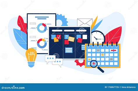 Agile Methodology Concept Kanban Board Stock Vector Illustration Of