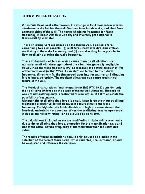 Asme Wake Frequency Calculation Pdf Vortices Lift Force
