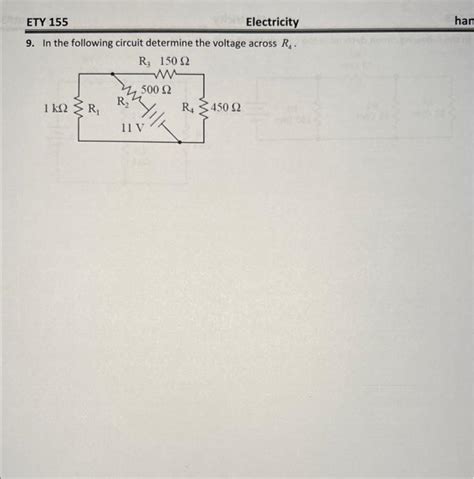 Solved 9 In The Following Circuit Determine The Voltage