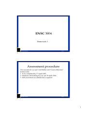 ENSC 3004 Homework 3 Structural Analysis Mechanical Elements