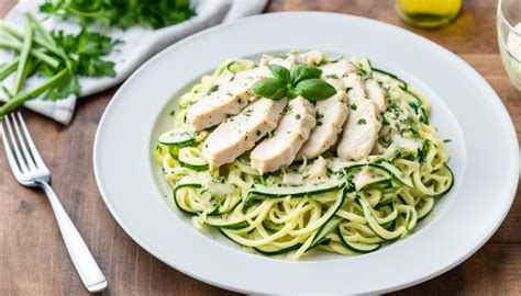 Keto Chicken Alfredo Zucchini Noodles Recipe