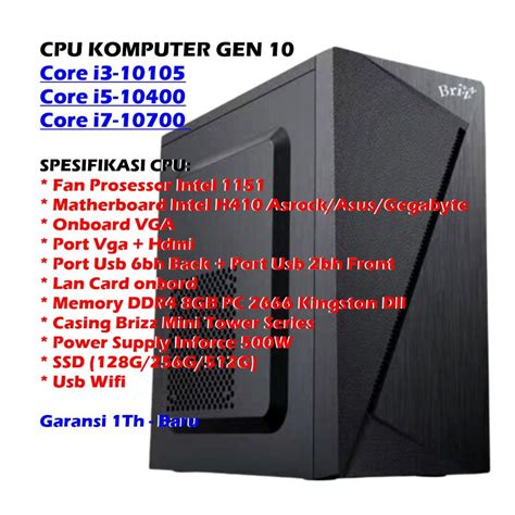 Jual Cpu Komputer Kantor Intel Gen 10 Core I7 10700 Cpu Komputer Kantor Core I5 10400 Cpu