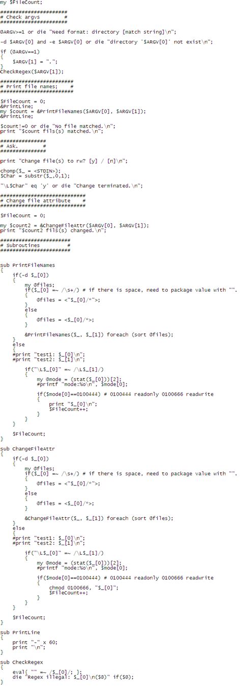 Perl 将只读文件属性改成可写文件属性perl脚本生成的文件只有读权限 Csdn博客