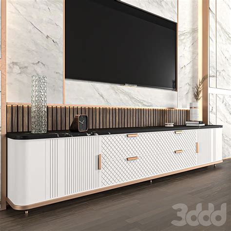 Tv Set 32 - Тумбы, комоды - 3D модель | Декор тумбы под телевизор ...