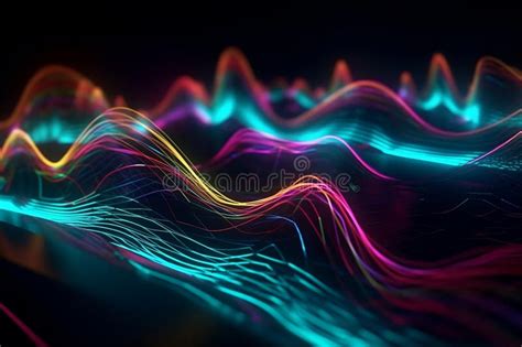 Abstract Background With Glowing Lines Generative Ai Stock