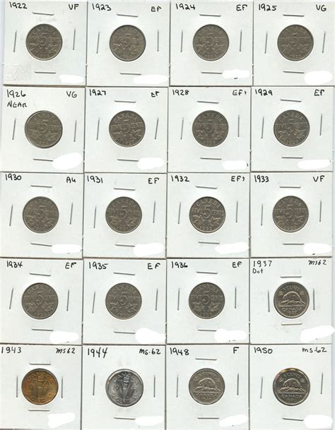 Five Cents Lot Of 20
