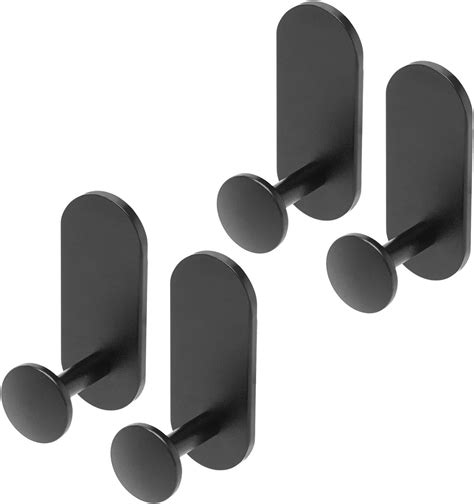 Futchoy Ganchos Adhesivos Negros Paquete De 4 Ganchos De Pared