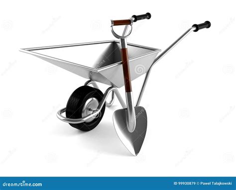 Wheelbarrow With Shovel Stock Illustration Illustration Of Wheel