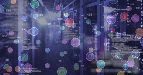 Animation Of Network Of Digital Icons And Data Processing Over Computer