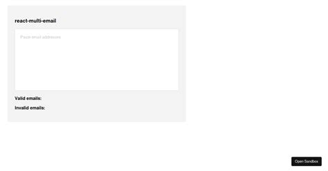 React Multi Email Examples CodeSandbox