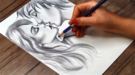 Pencil Drawing Kissing Images At Emma Rouse Blog