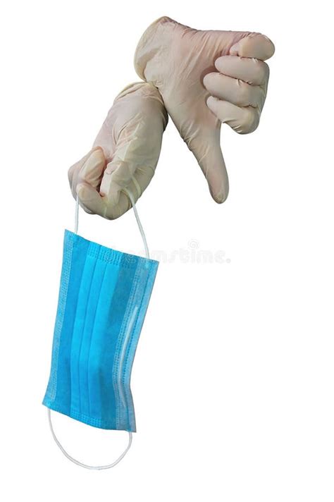 Handen In Medische Handschoenen Met Een Medisch Masker Het Begrip