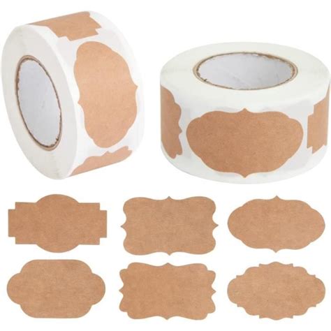 Pièces Autocollants En Papier Kraft X Cm Vintage Étiquettes Kraft Pour Cuisine Etiquette