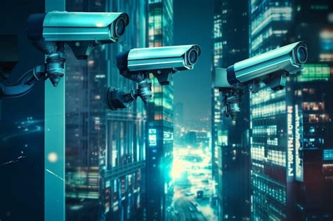 Cctv Camera Enhancing Surveillance With Onscreen Display In 32 Aspect Ratio Premium Ai