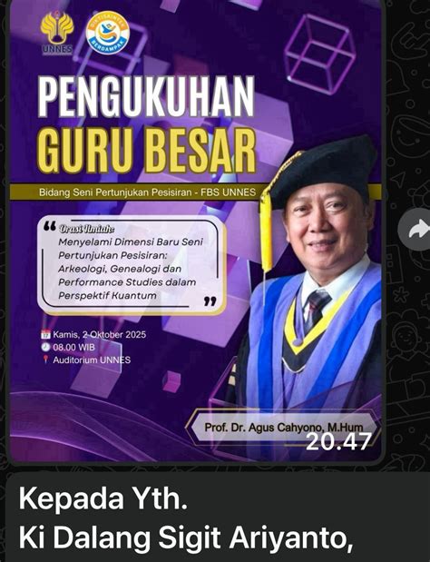 Sigid Ariyanto Selamat Dan Sukses Prof Dr Agus Facebook