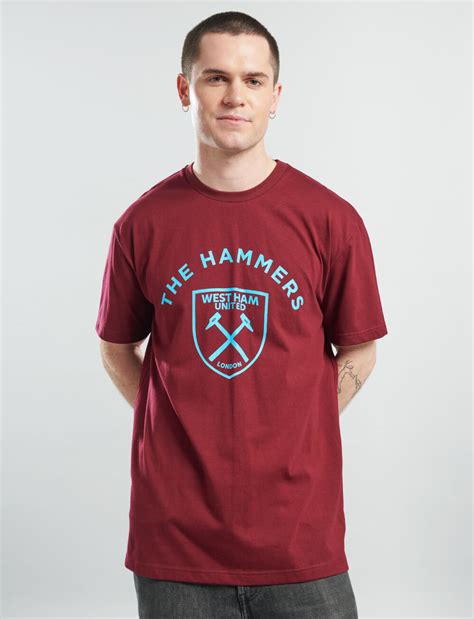 Official West Ham United Graphic T Shirt Claret