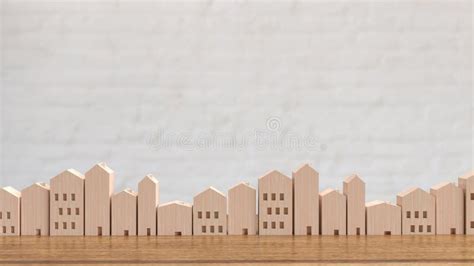 The Wood House On Table For Property Or Real Estate Concept 3d