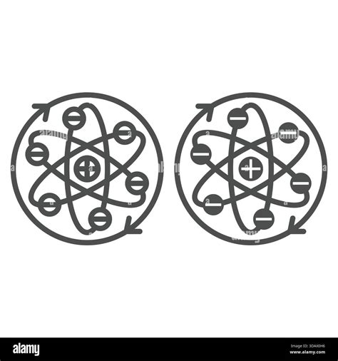 Atom With Elliptical Orbits Line And Solid Icon Atomic Energy Concept