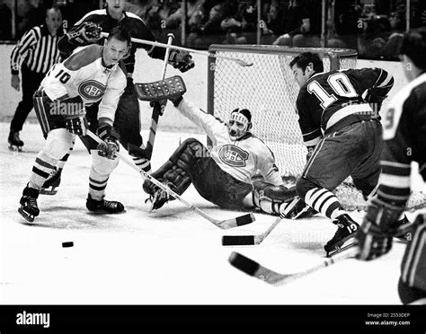 California Golden Seals Ted Hampson 10 Against Montreals Canadiens Bill Collins 10 And