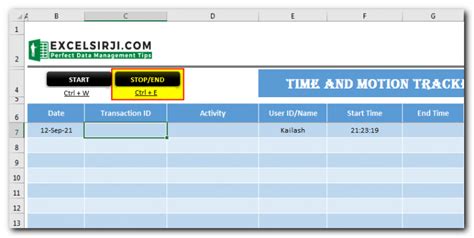 Learn Excel Time And Motion Professional Tracker