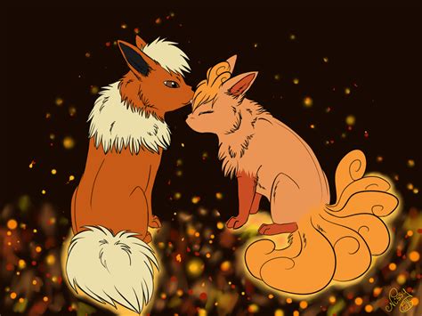 Pcm Flareon And Vulpix By Greenissy On Deviantart