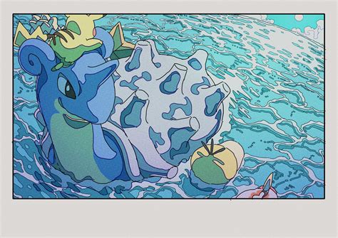 Pikachu Lapras Psyduck Togepi And Goldeen Pokemon Drawn By