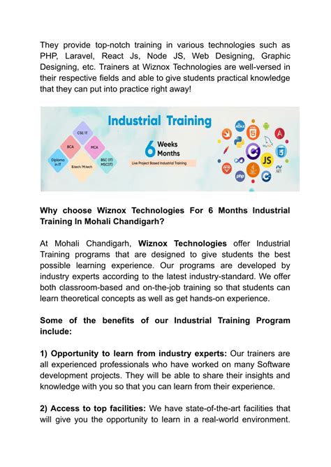 PPT A Complete Guide To 6 Months Industrial Training In Mohali