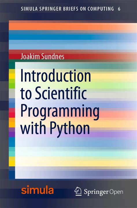 Introduction To Scientific Programming With Python Free Download Book