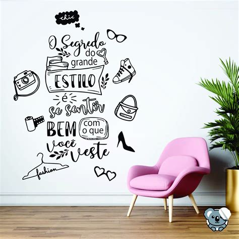 Adesivo De Parede Frase O Segredo Do Grande Estilo Madeiramadeira