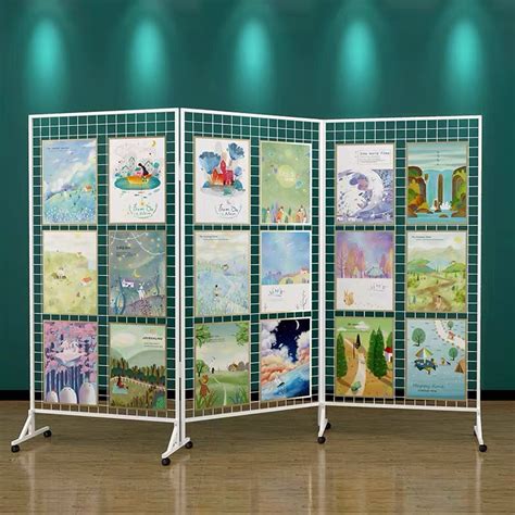 展会展览画展幼儿园作品折叠移动书画美术屏风摄影洞洞板展示架厂 阿里巴巴