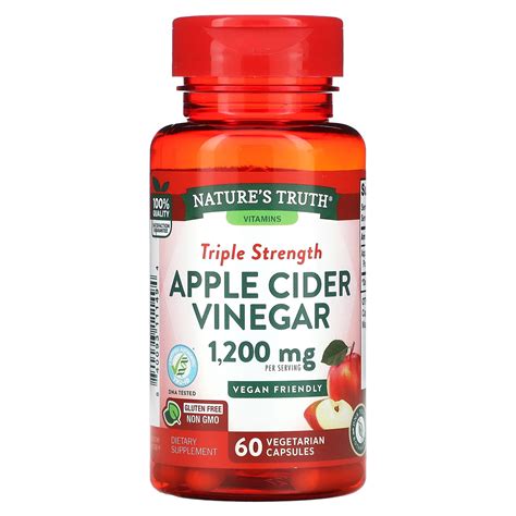 Natures Truth Triple Strength Apple Cider Vinegar 1200 Mg 60